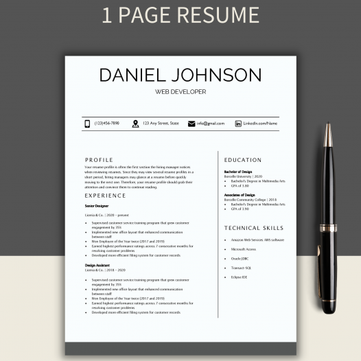 Editable Resume Template – miiriya