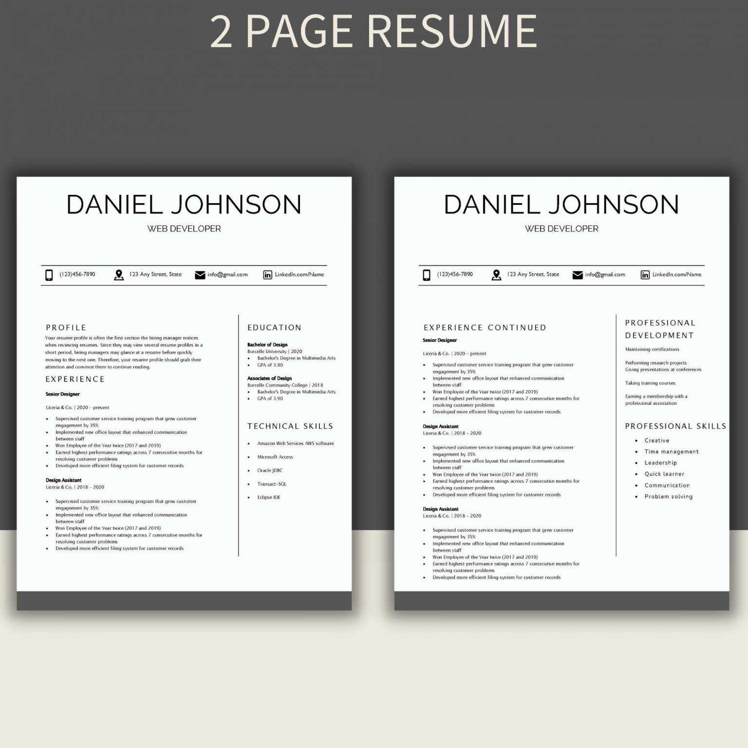 Editable Resume Template – miiriya